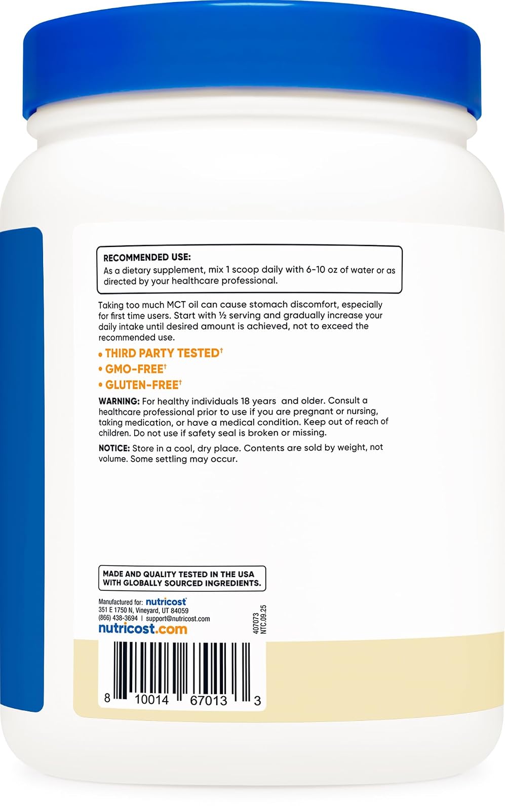 vanilla flavor mct oil powder