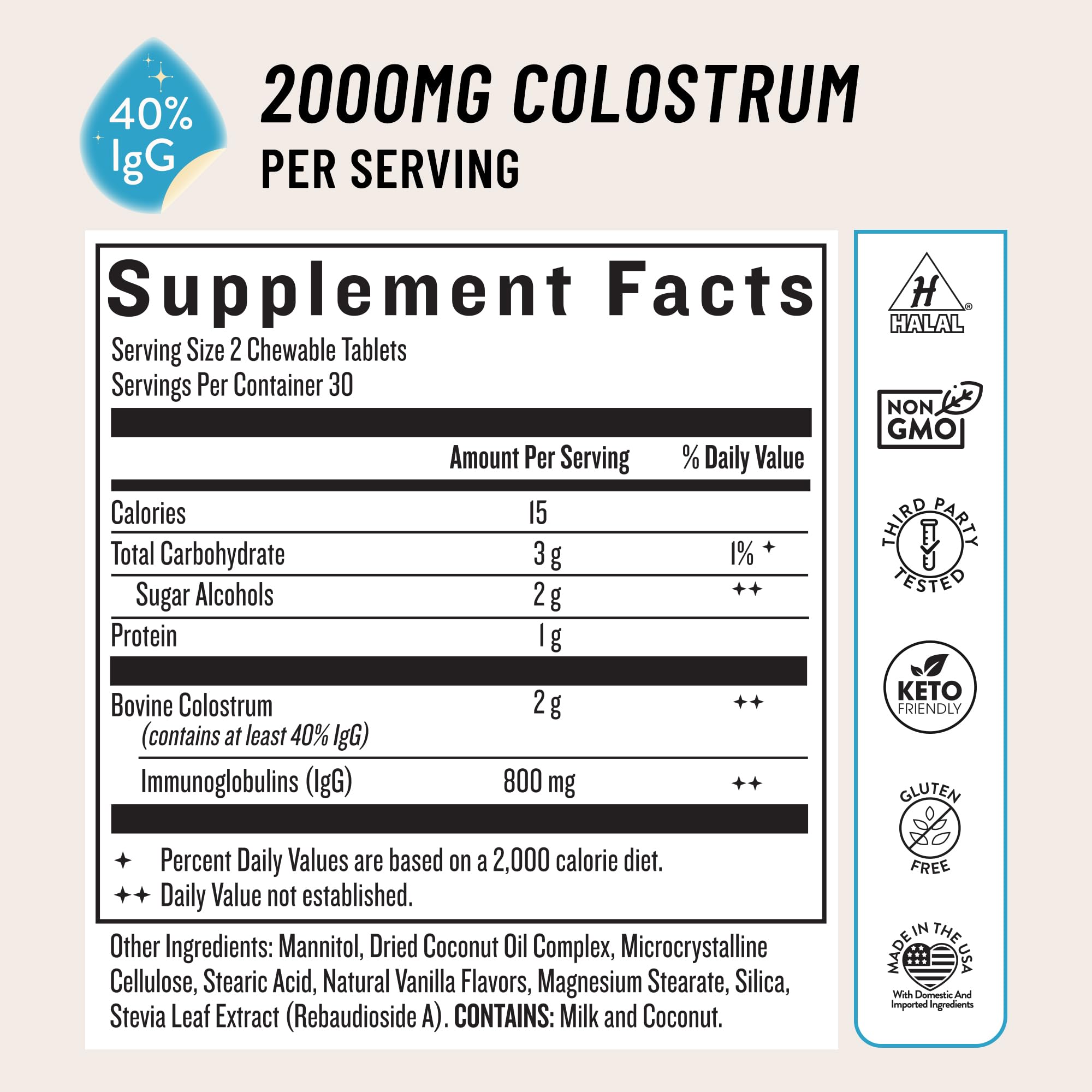 vanilla flavored colostrum supplement
