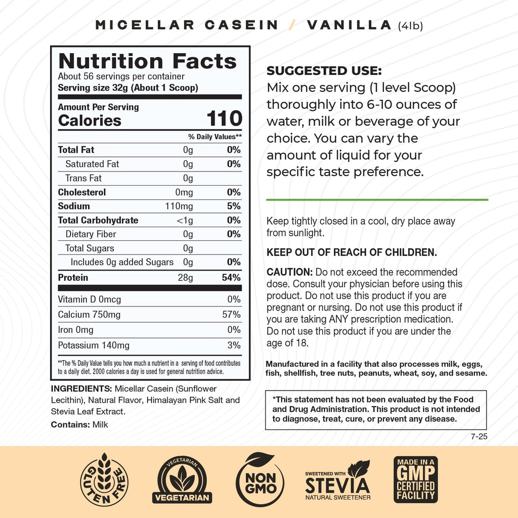 vanilla flavour casein protein powder