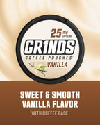 Vanilla flavour Grinds coffee pouches
