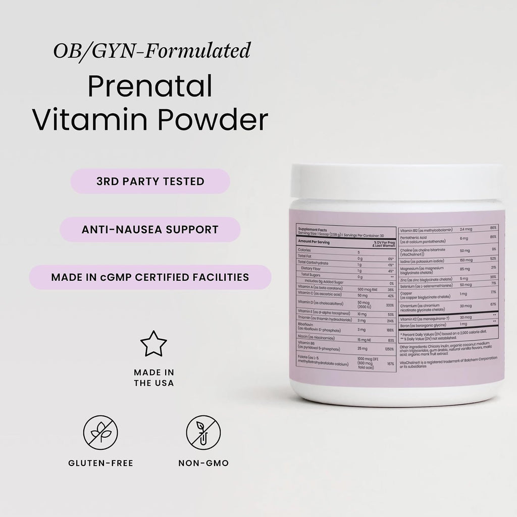 Vanilla flavour prenatal vitamins for expecting mothers