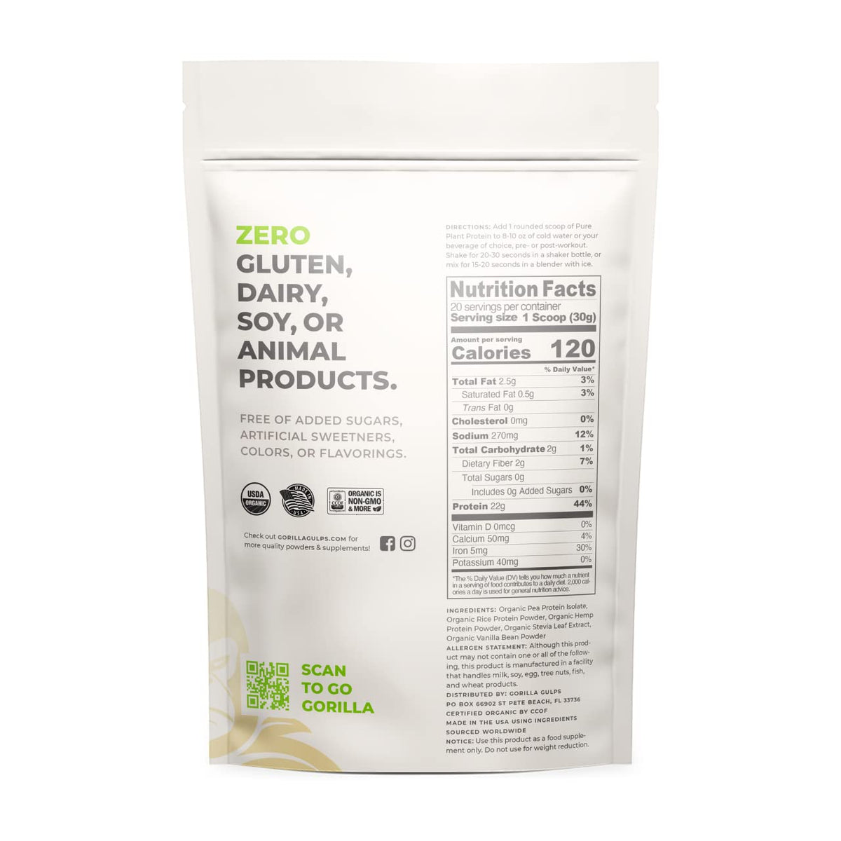 Vanilla flavour protein powder for smoothies