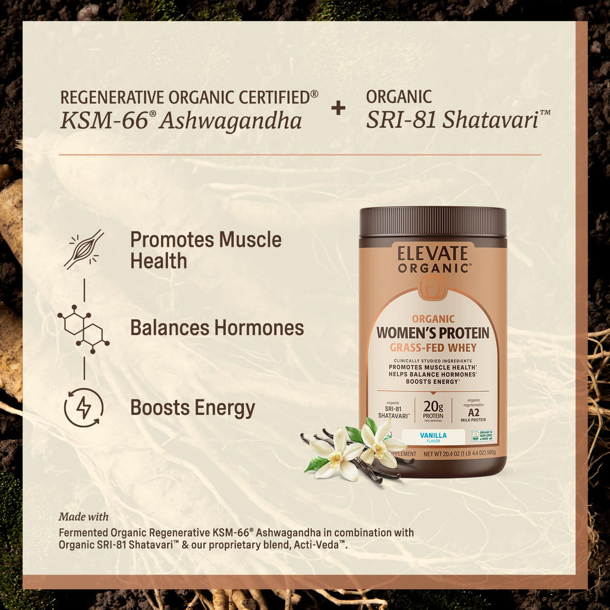 Vanilla flavour protein supplement