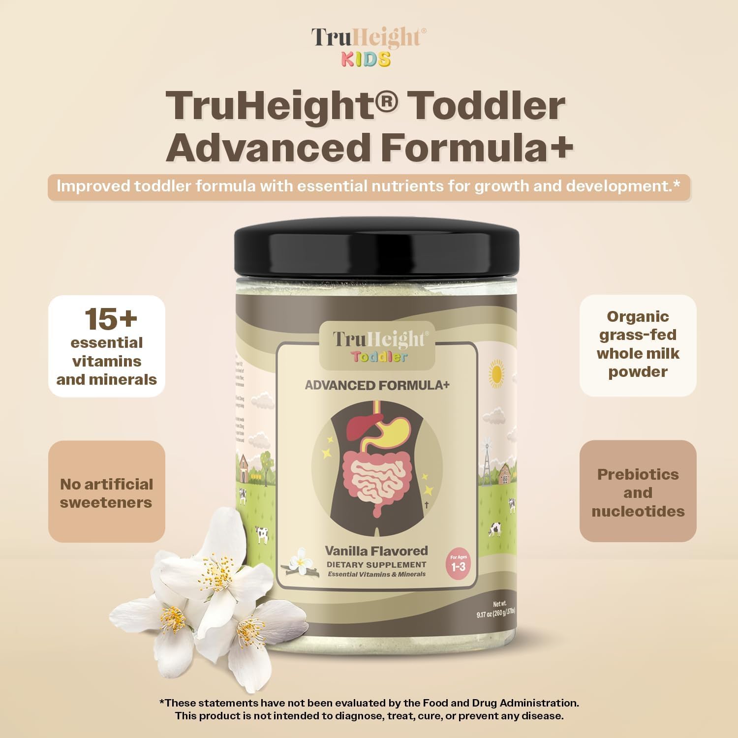 Vanilla flavour toddler supplement