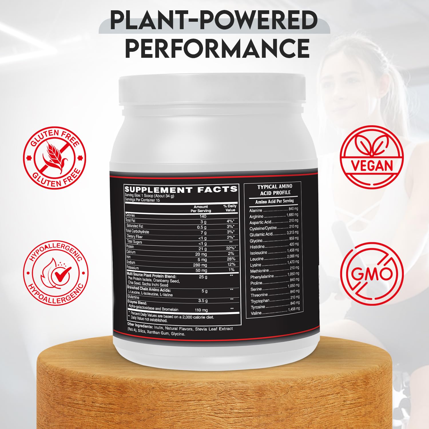 Vanilla flavour vegan protein supplement