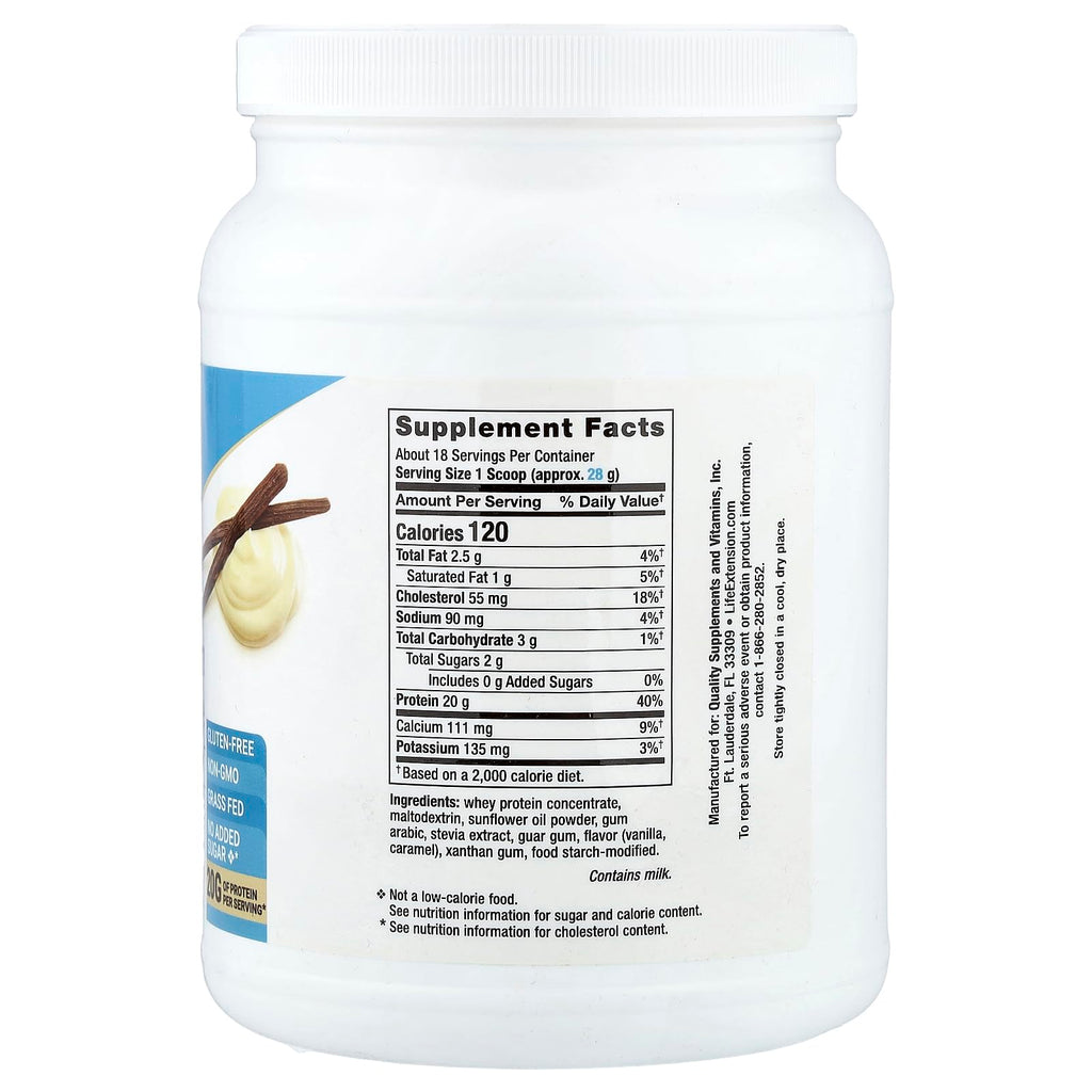 vanilla flavour whey protein supplement