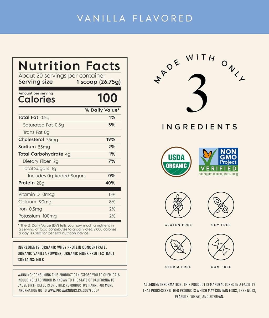 vanilla flavour whey protein supplement