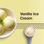 Vanilla flavour whey protein supplement