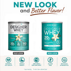 Vanilla flavour whey protein supplement
