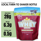 Vanilla flavour whey protein supplement