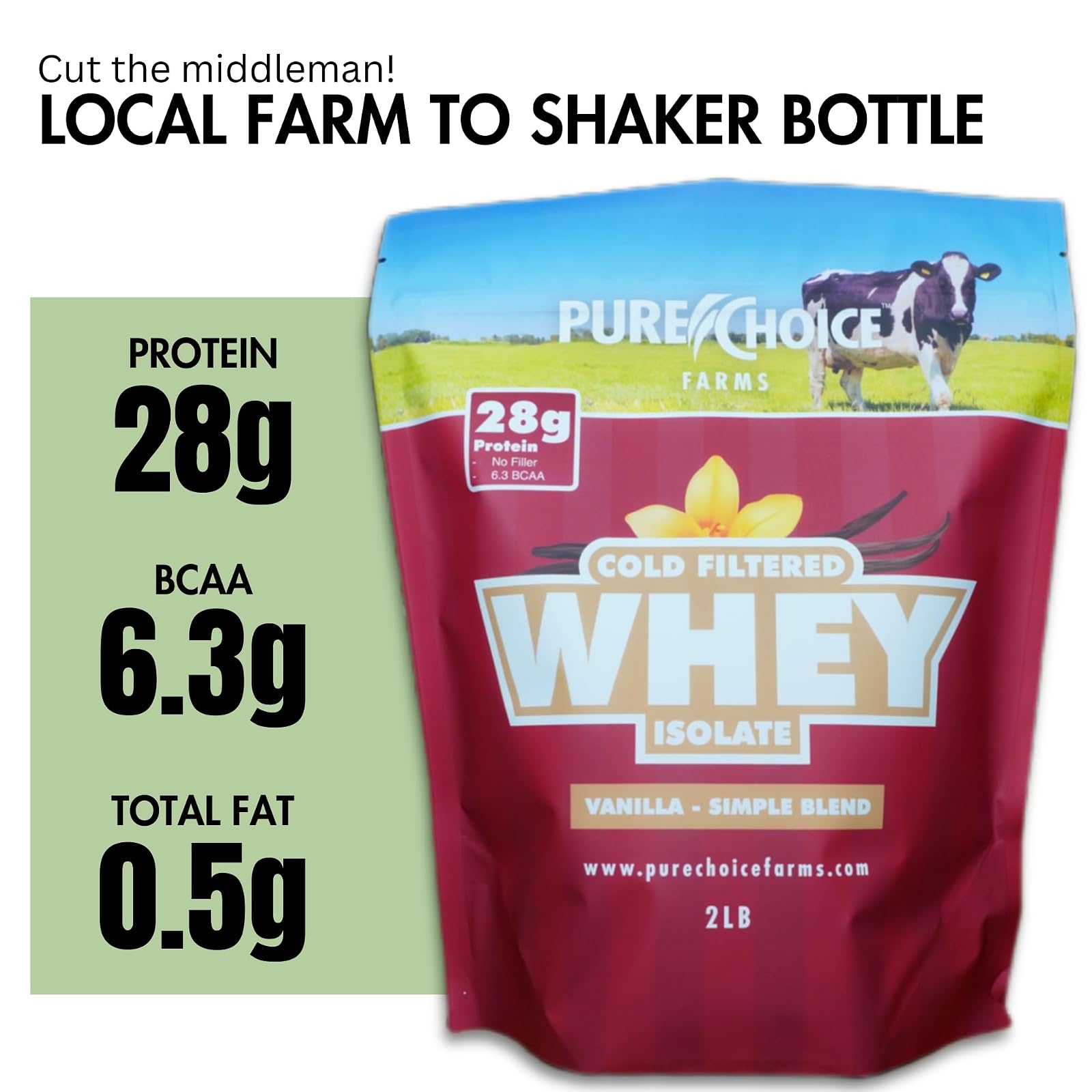 Vanilla flavour whey protein supplement