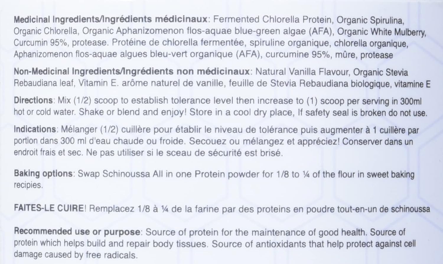 vanilla flavoured chlorella powder