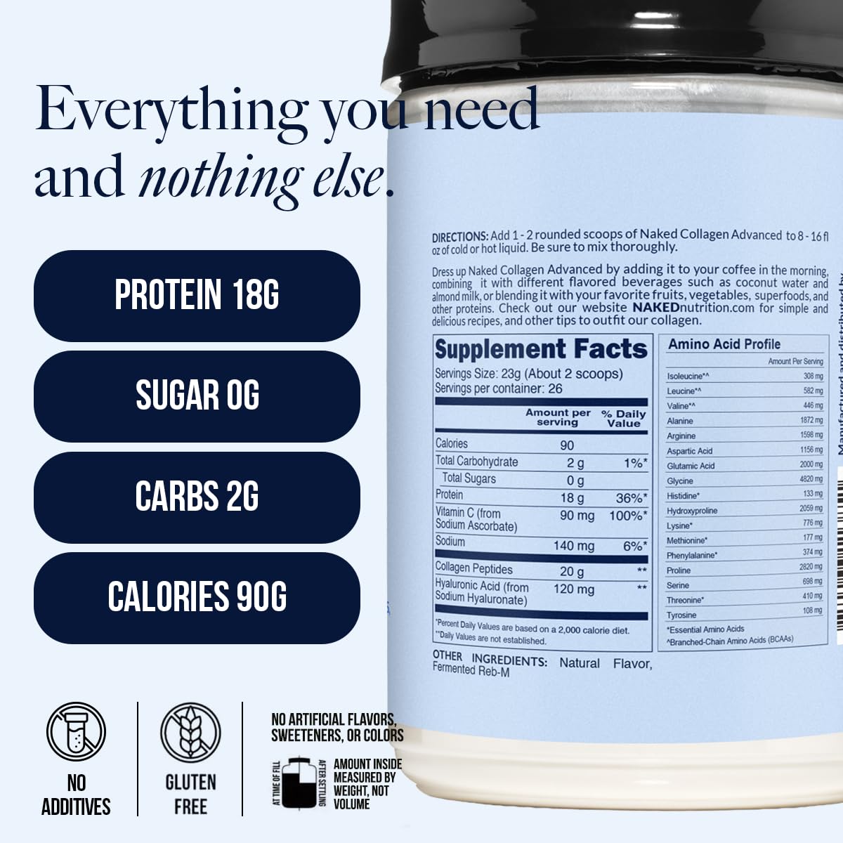 Vanilla flavoured collagen for daily use