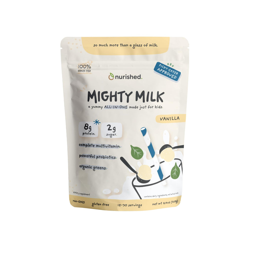 Vanilla Mighty Milk protein powder for kids