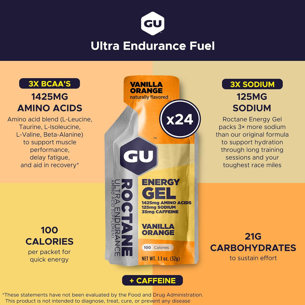 Vanilla orange energy gel packets