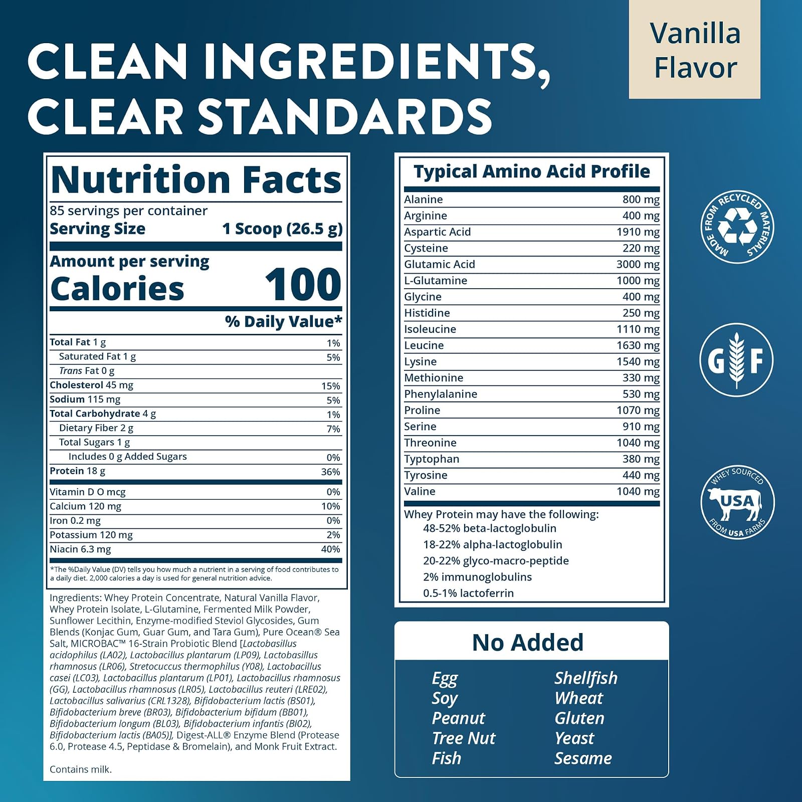 Vanilla whey protein for delicious smoothies