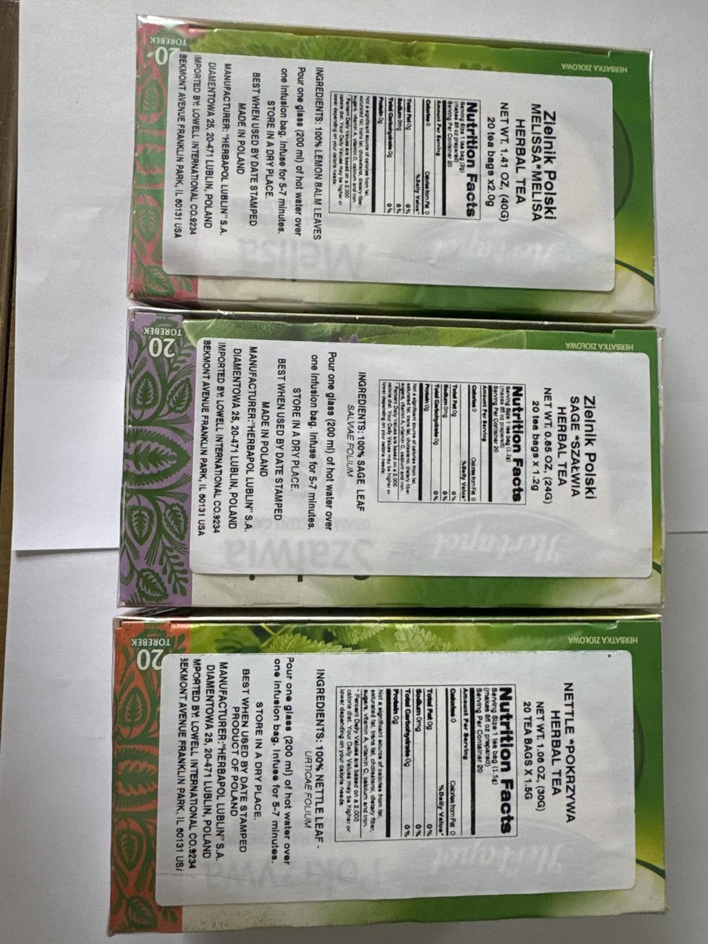 variety pack of herbal tea bags
