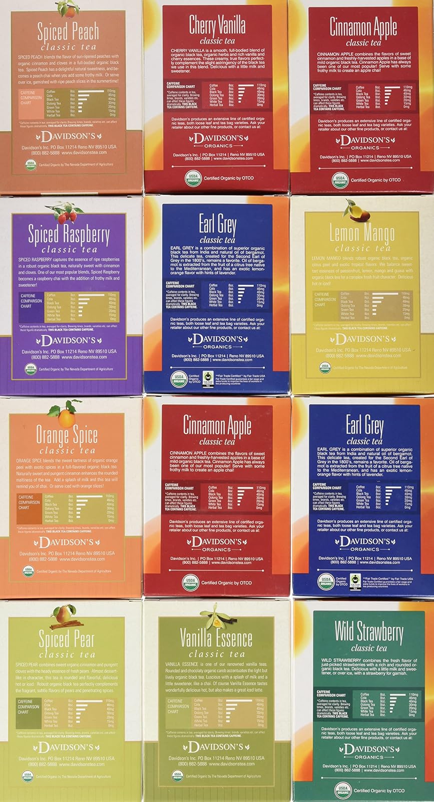 variety pack of herbal tea bags
