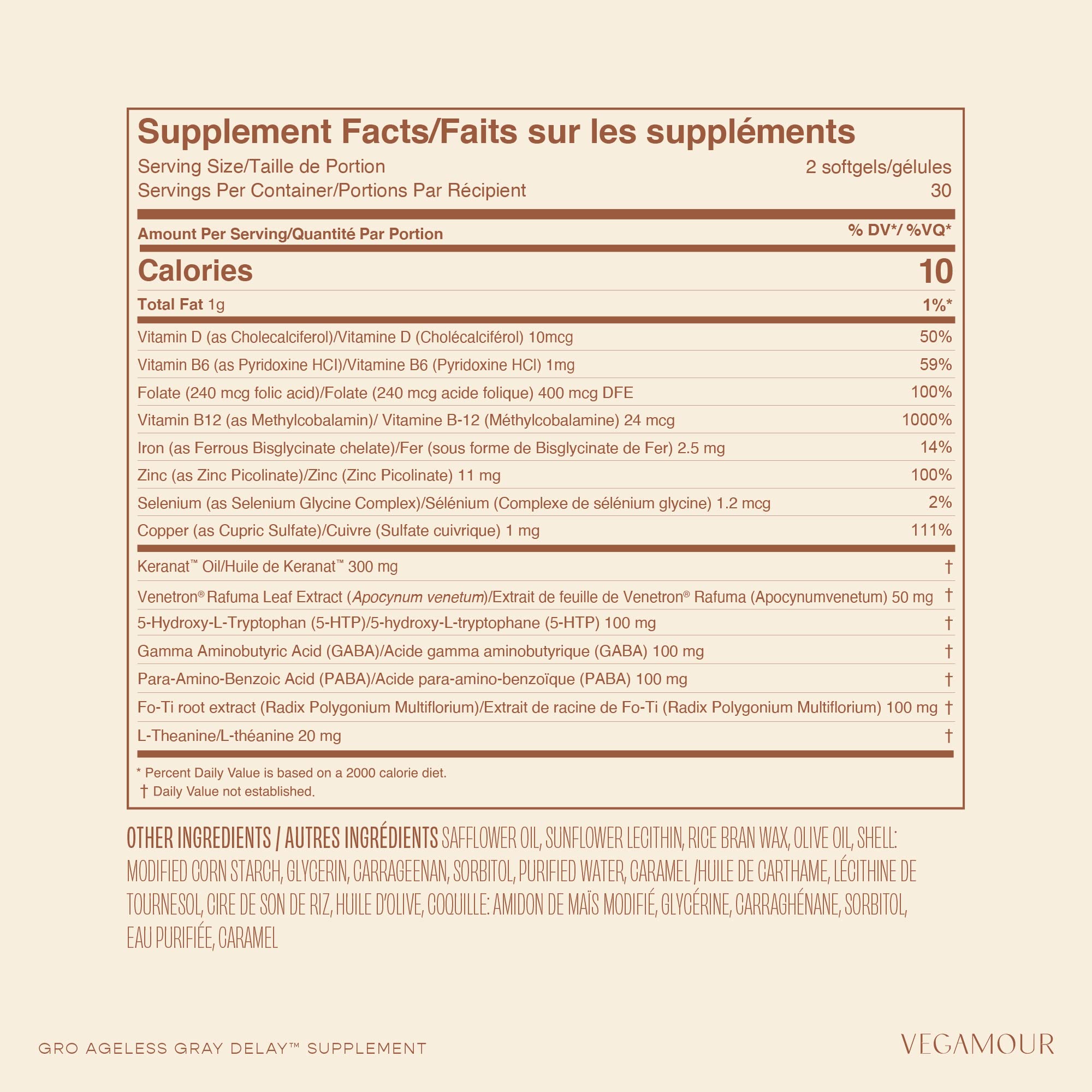 VEGAMOUR GRO Ageless vitamins for scalp health