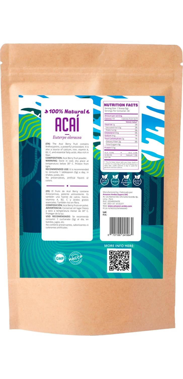 Vegan Açai Berry powder for health