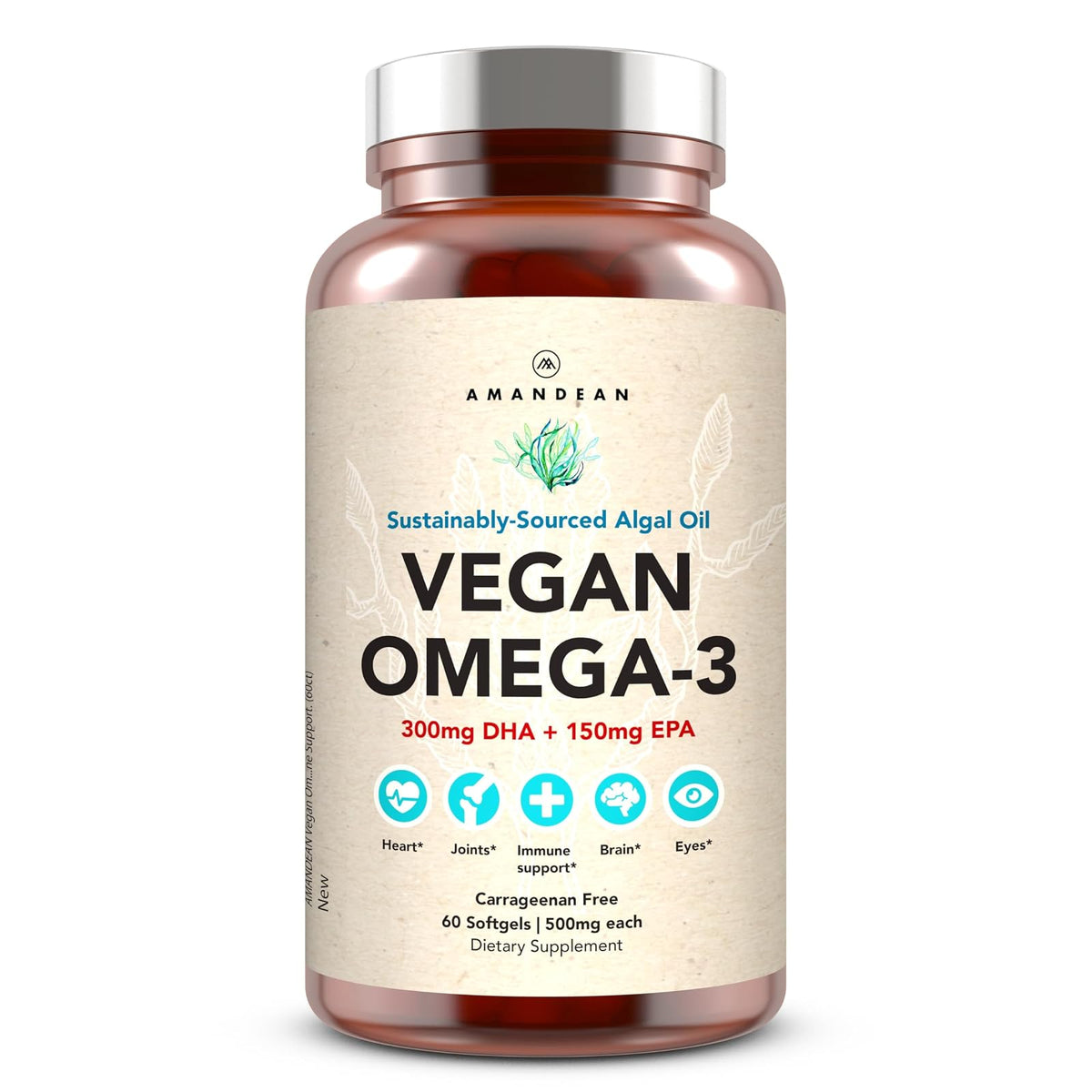 vegan algae omega 3 softgels