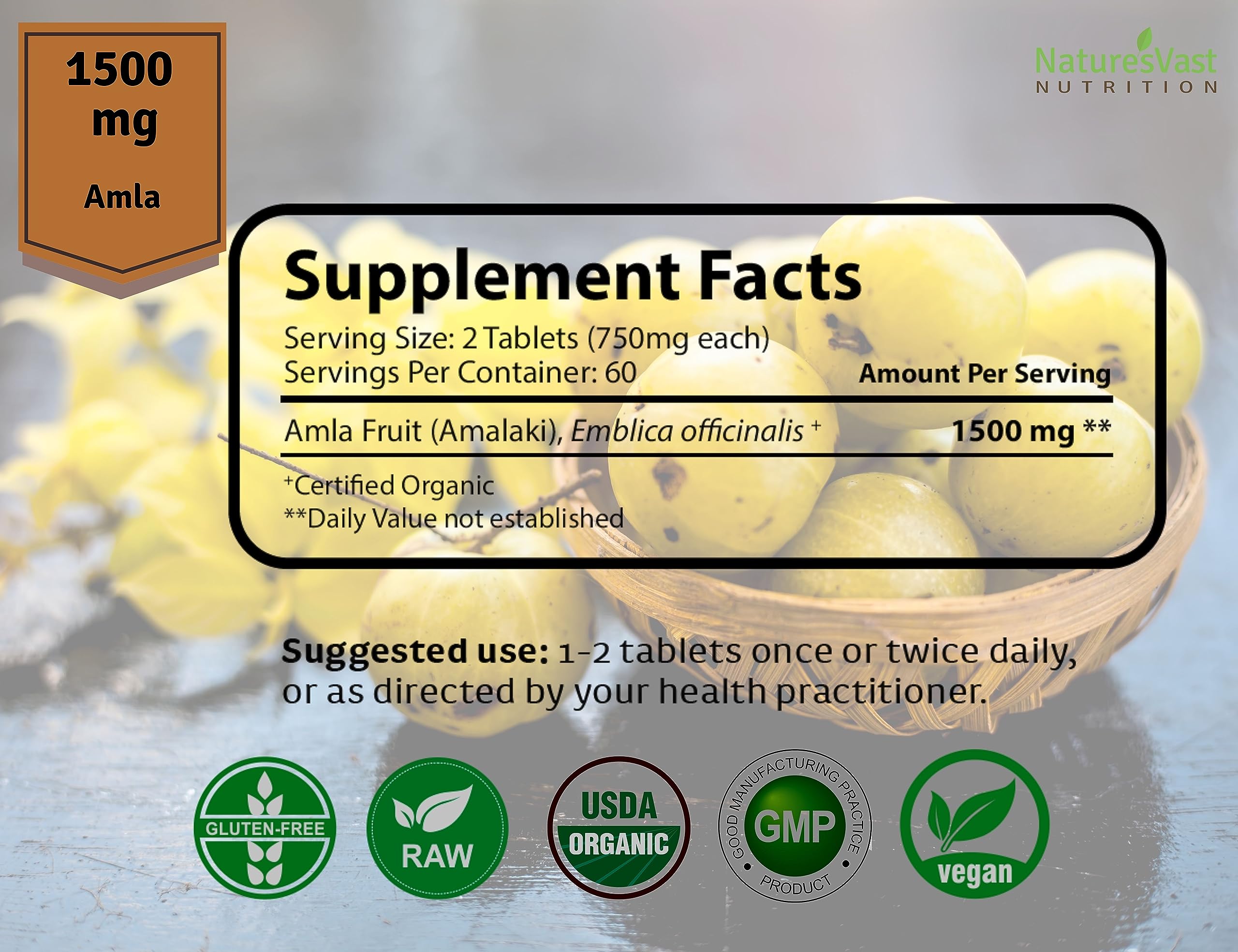 Vegan Amla tablets for health