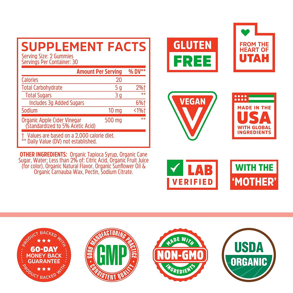 vegan apple cider vinegar gummy supplements