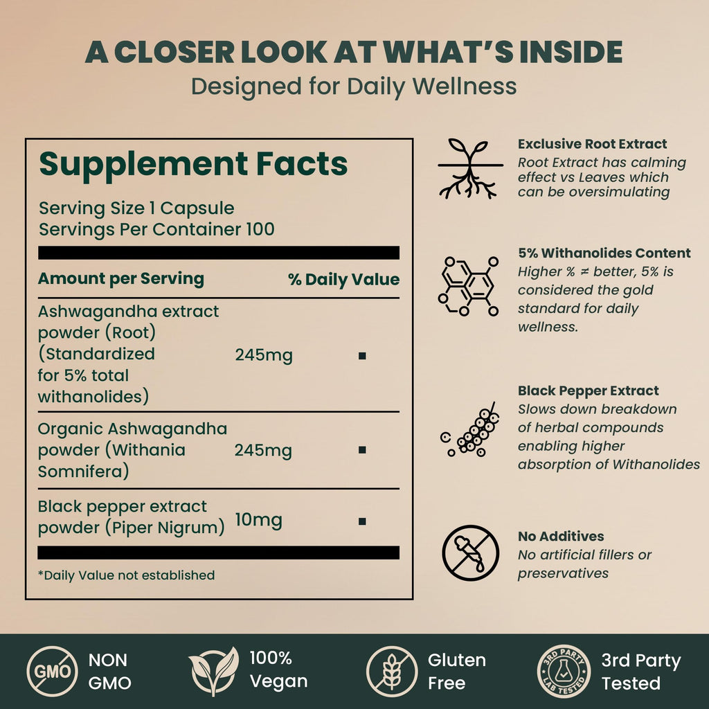 vegan ashwagandha capsules for daily wellness