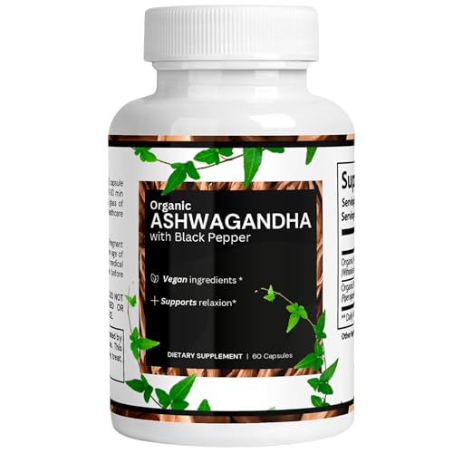 Vegan ashwagandha supplement with black pepper
