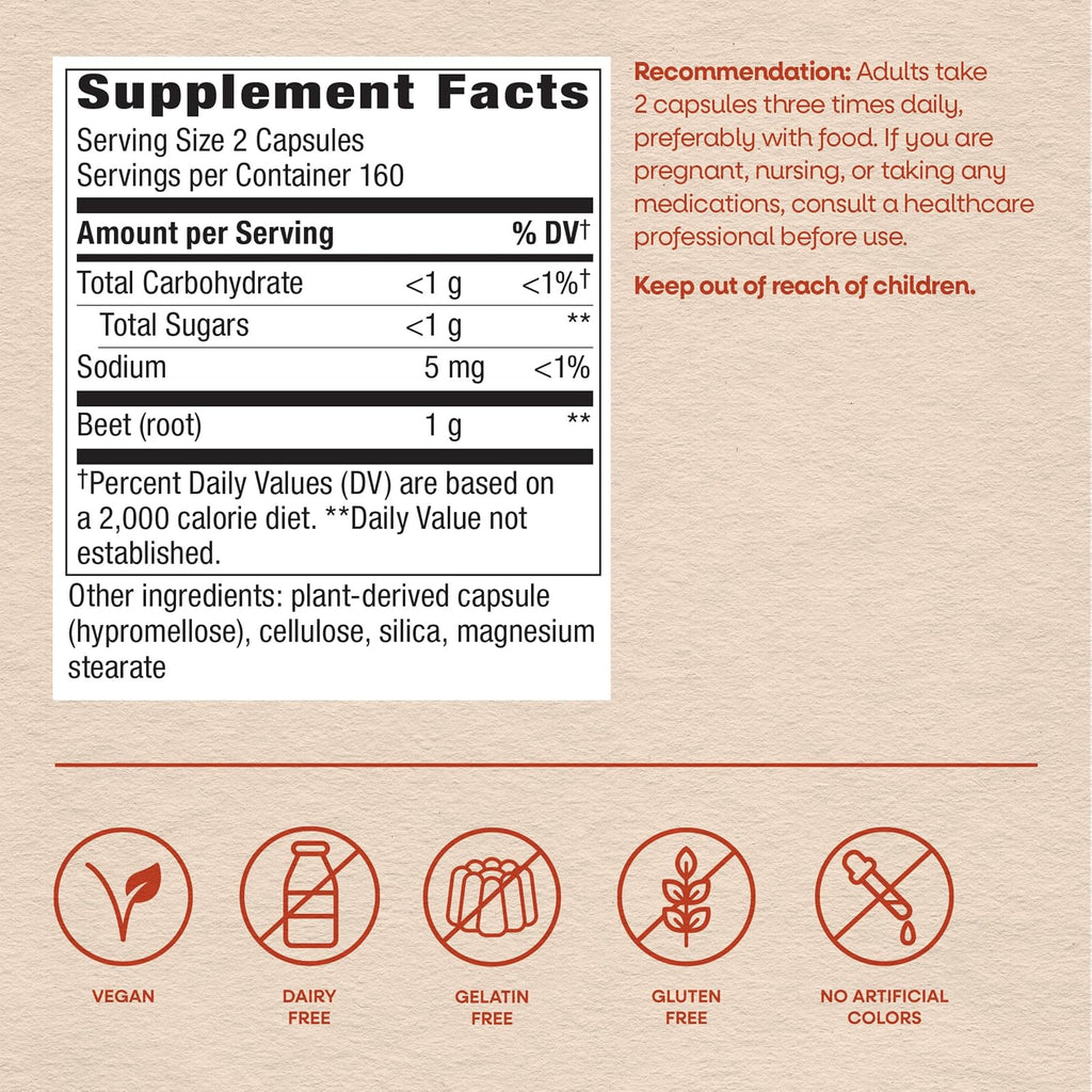 vegan beet root dietary capsules