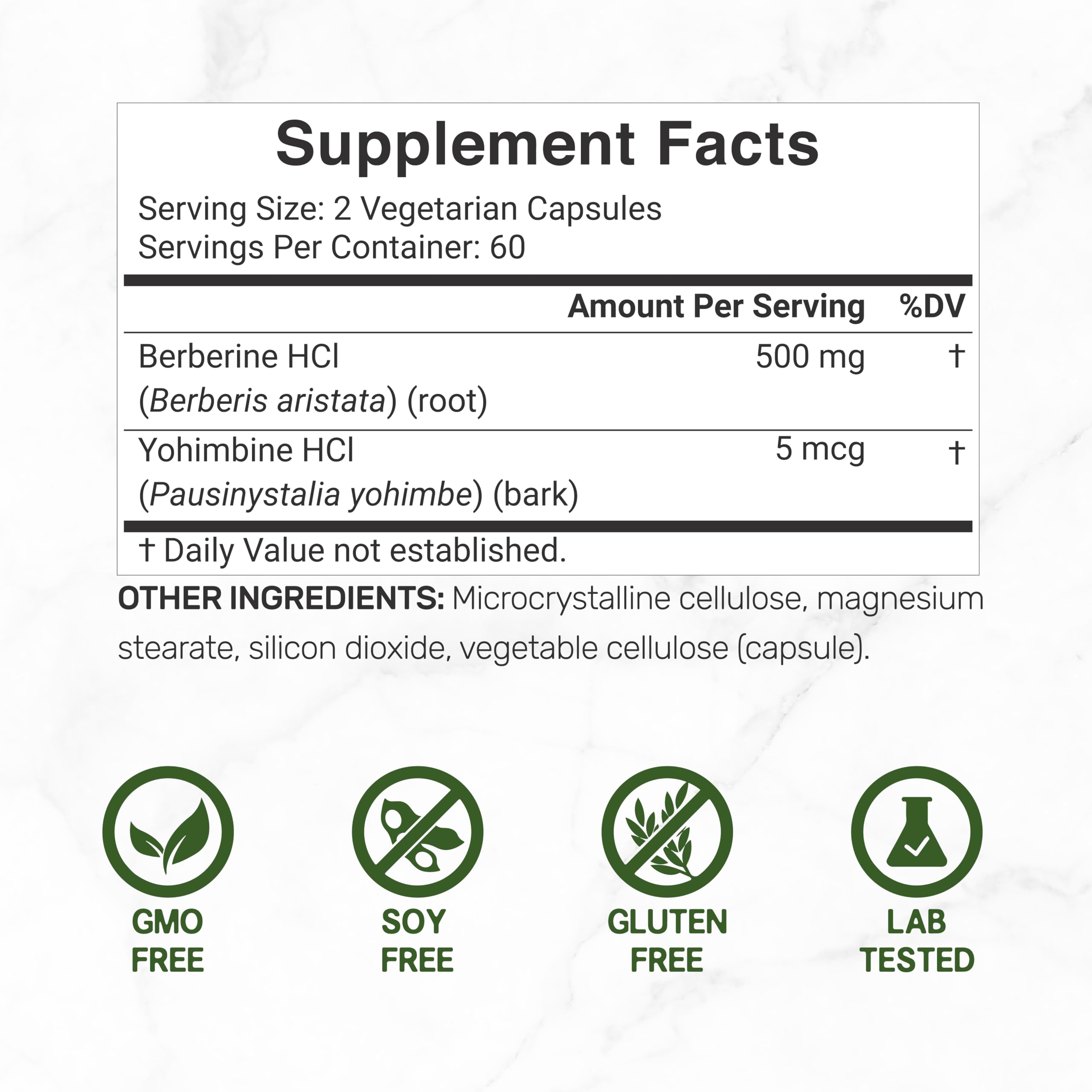 Vegan berberine capsules for health support