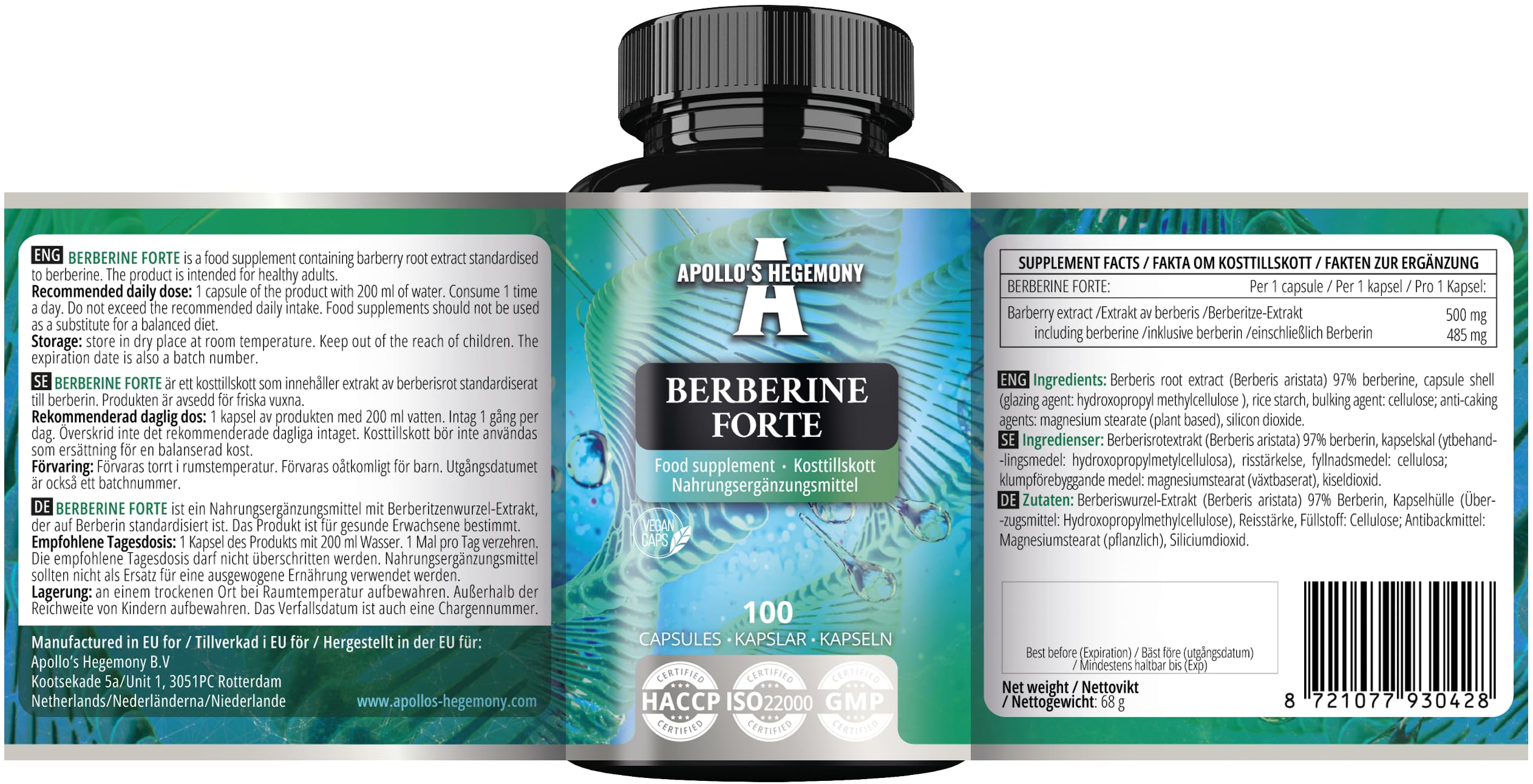 vegan berberine capsules for health