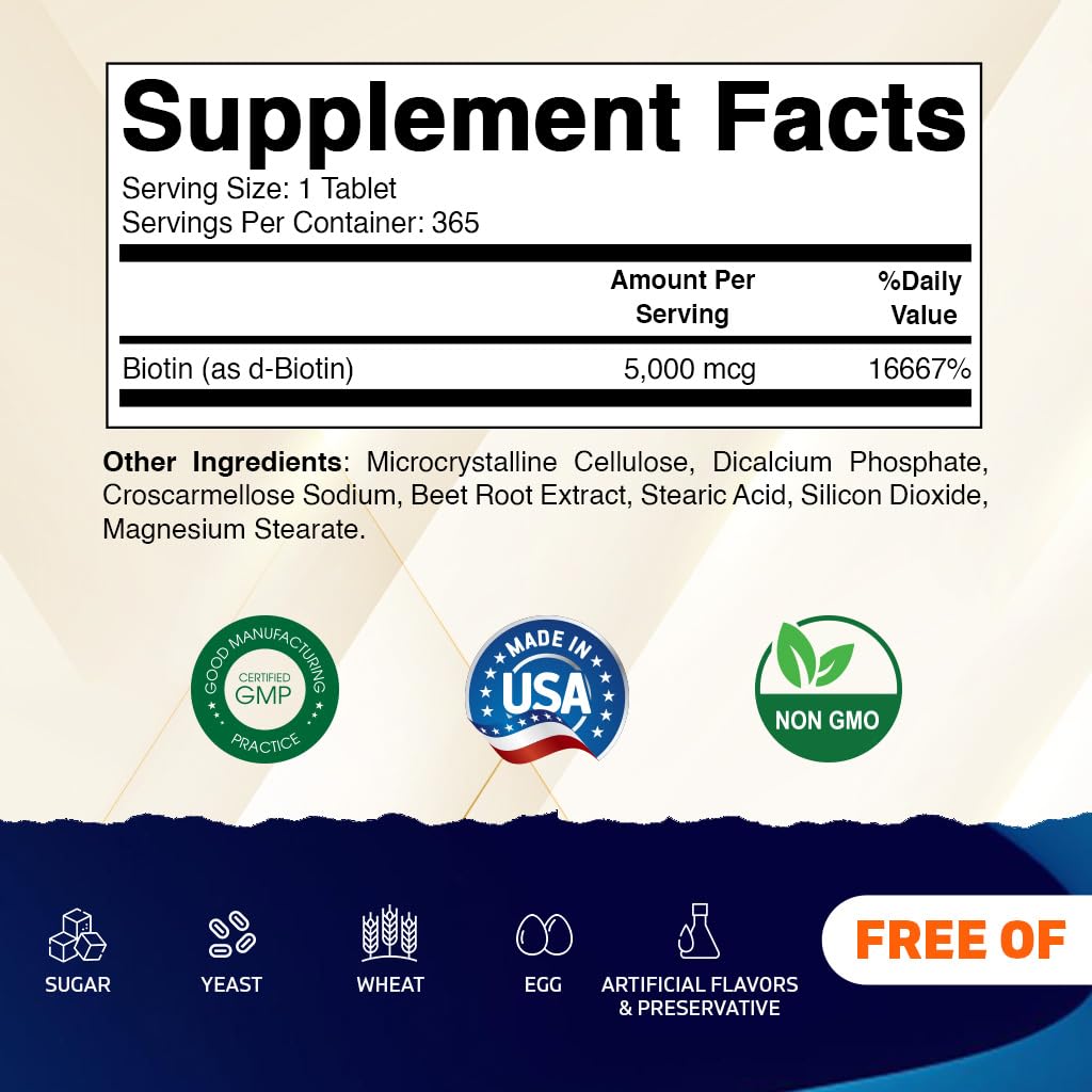 Vegan biotin tablets for skin health