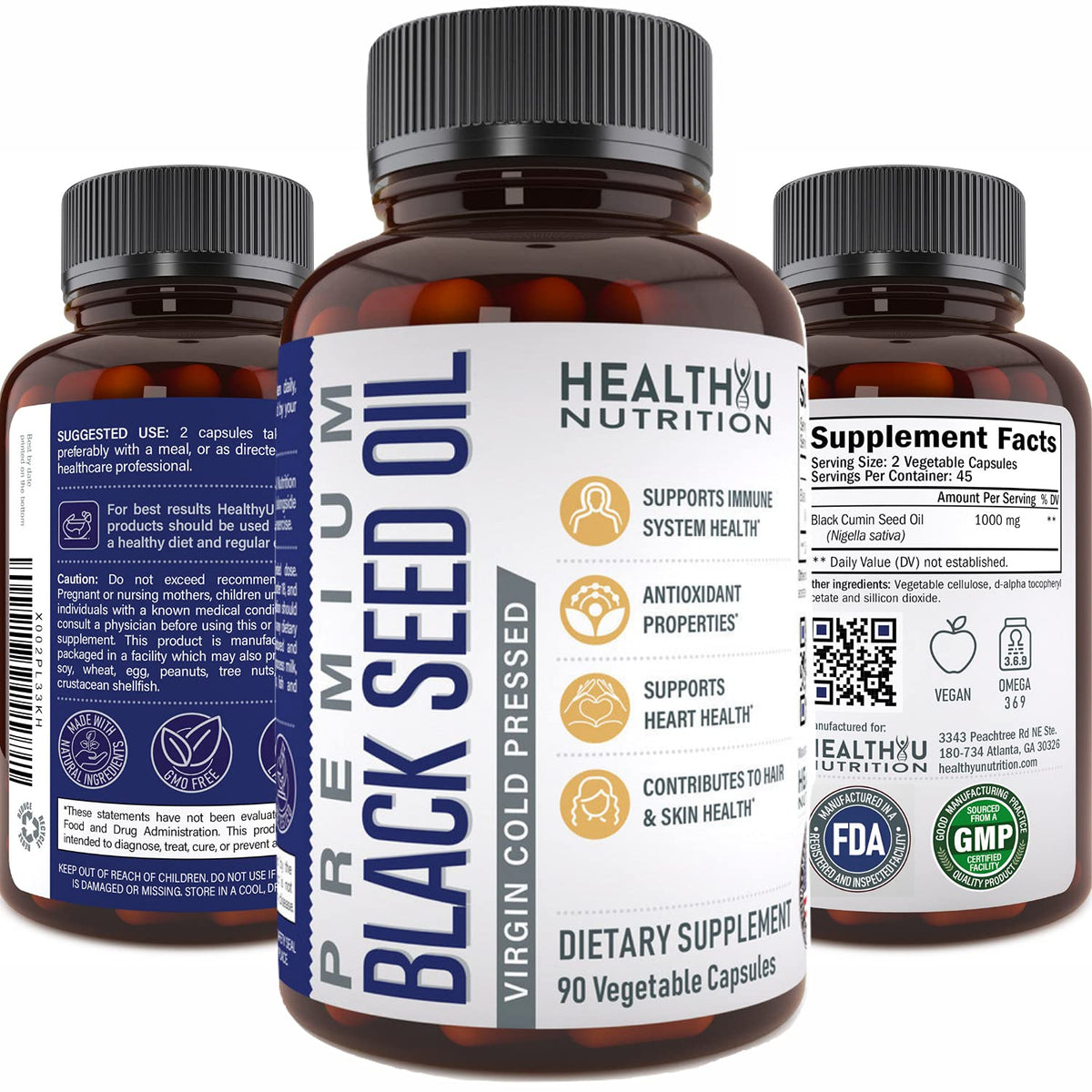 Vegan black seed oil capsules