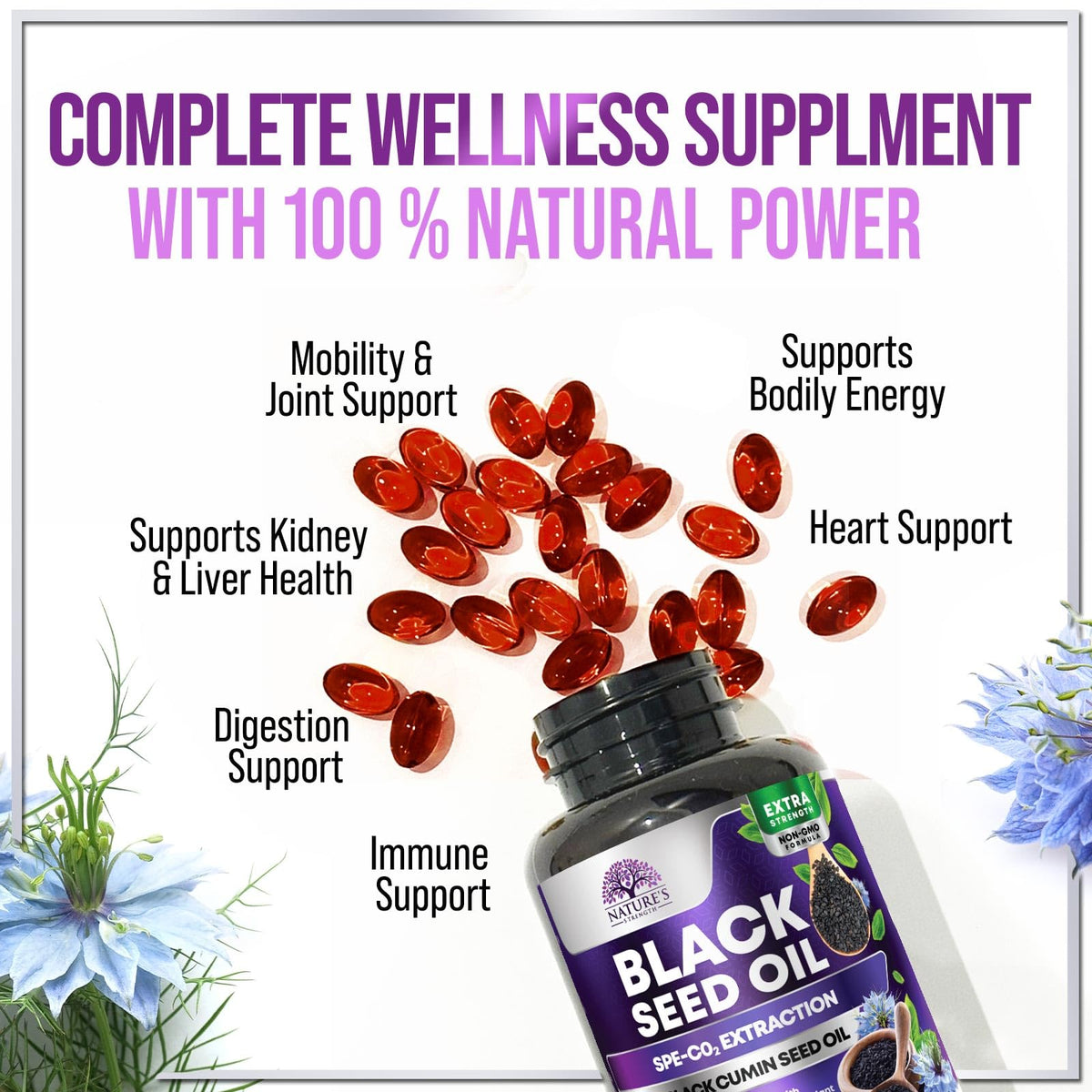 Vegan black seed oil softgels