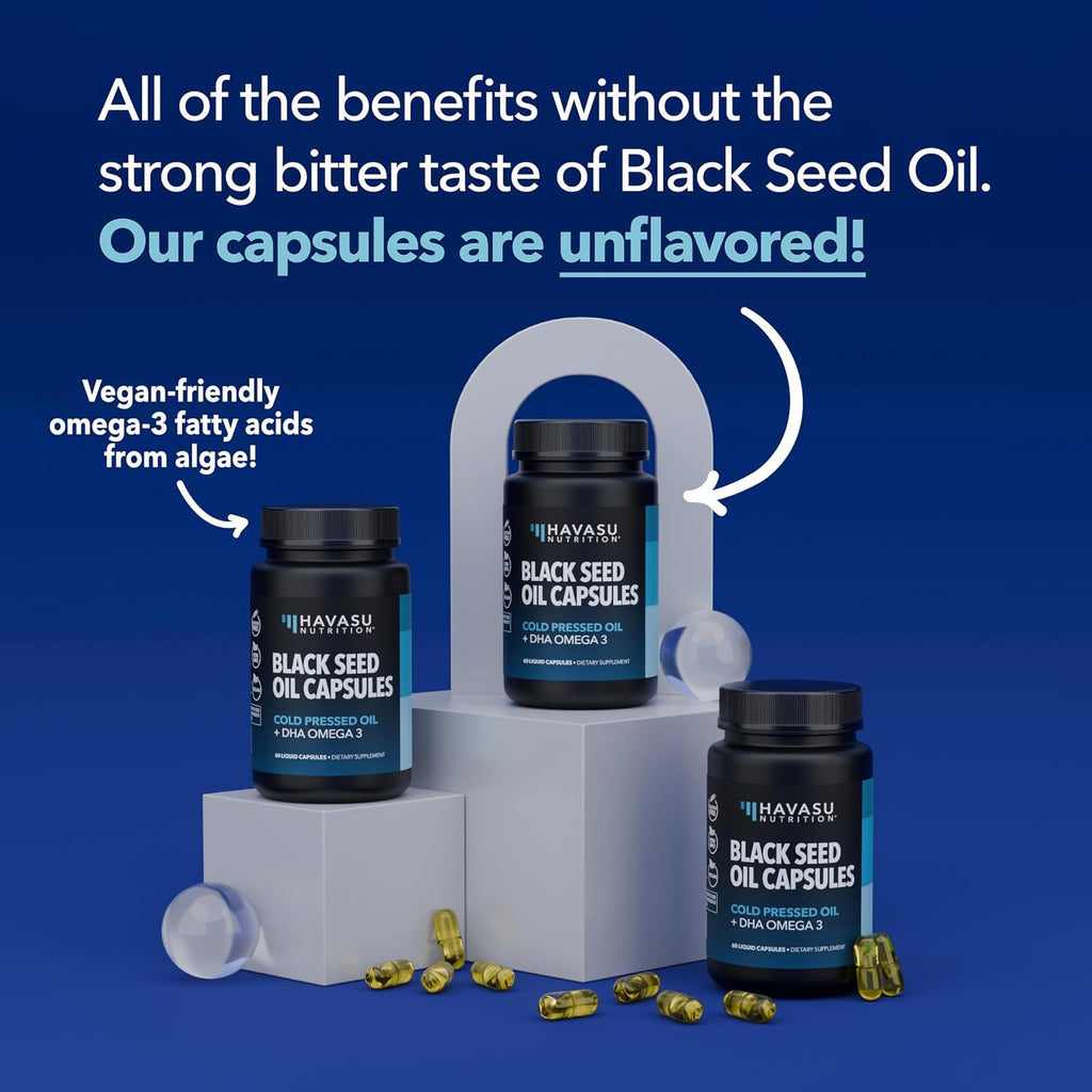 Vegan black seed oil with DHA