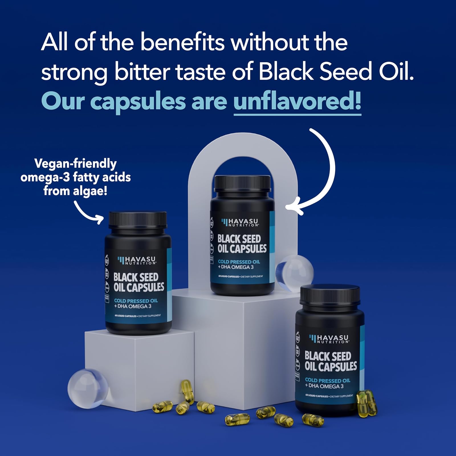 Vegan black seed oil with DHA