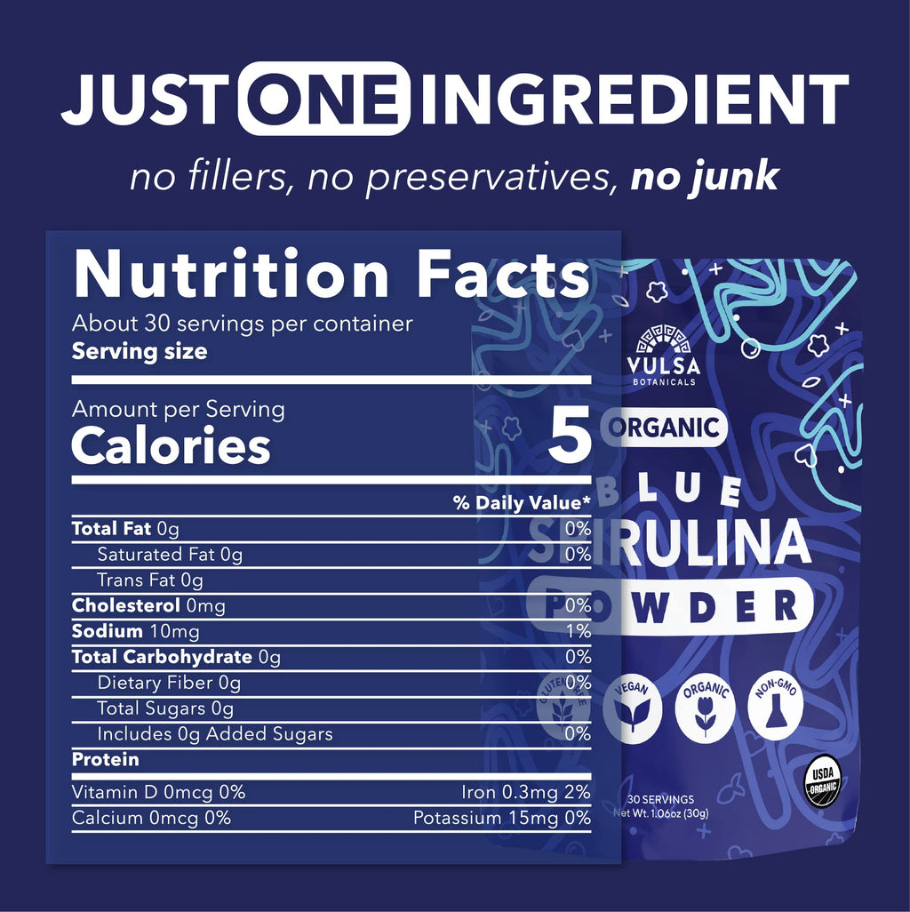 Vegan blue spirulina for smoothies