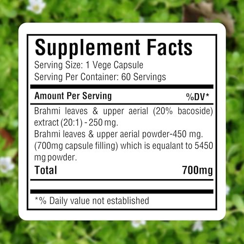 Vegan Brahmi capsules for wellness