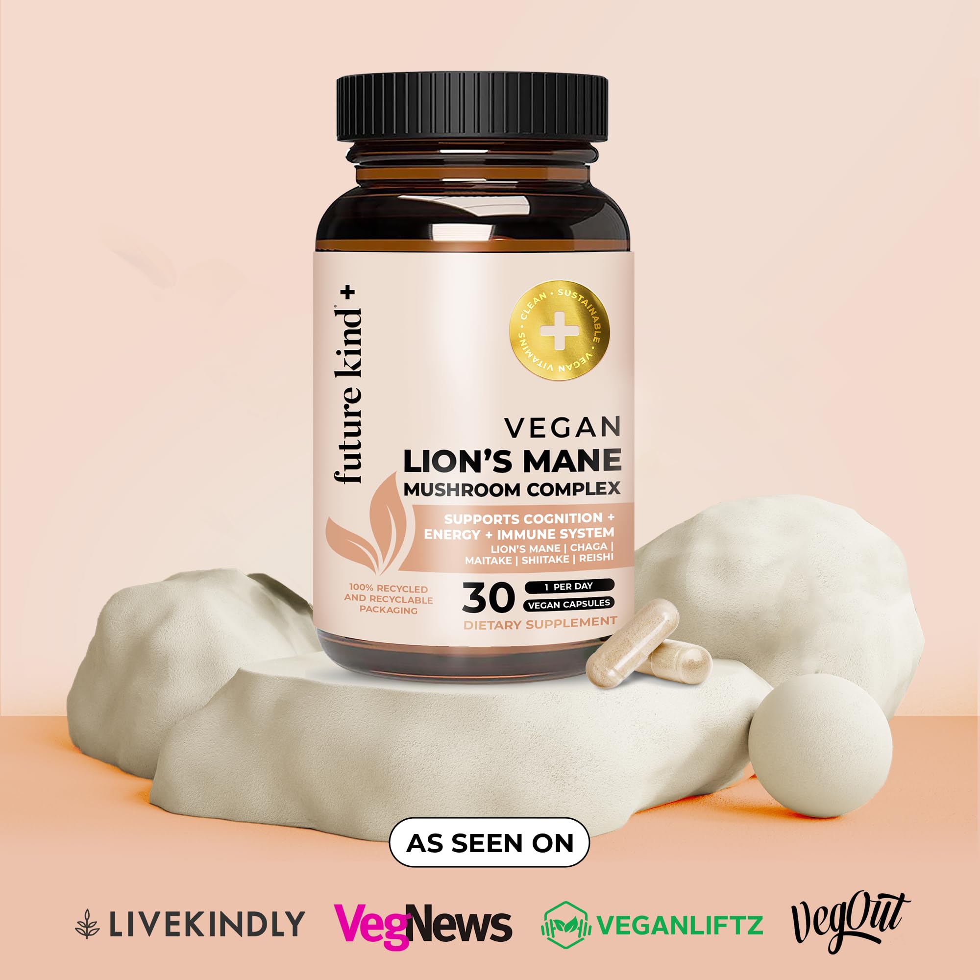 Vegan brain supplement with lion's mane