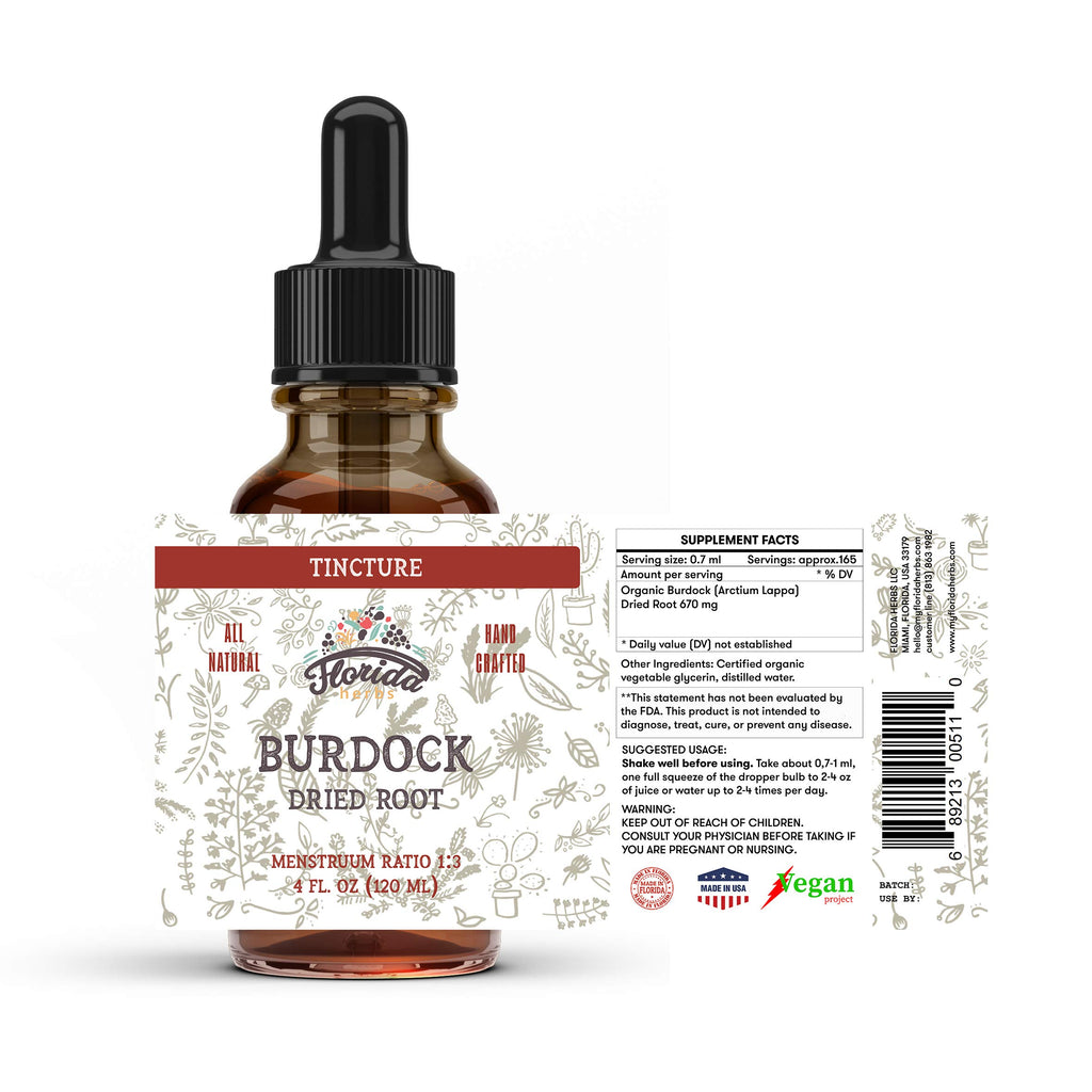 vegan burdock tincture in glycerin
