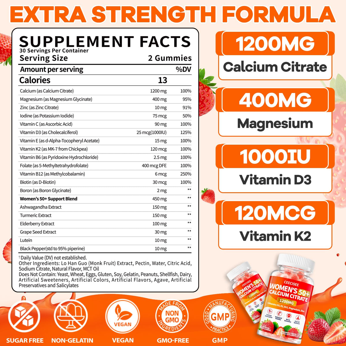 Vegan calcium gummies for daily health