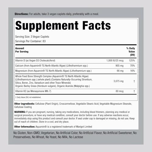 Vegan caplets for bone health support