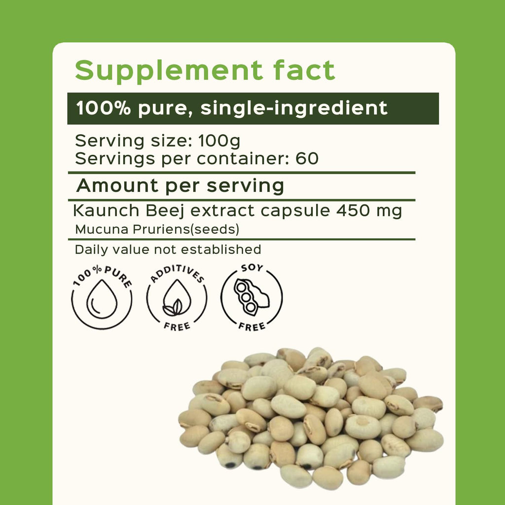 vegan capsules Mucuna Pruriens supplement