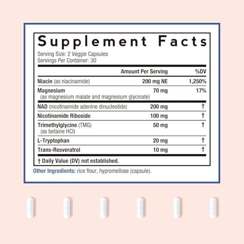 Vegan capsules with 650 mg NAD