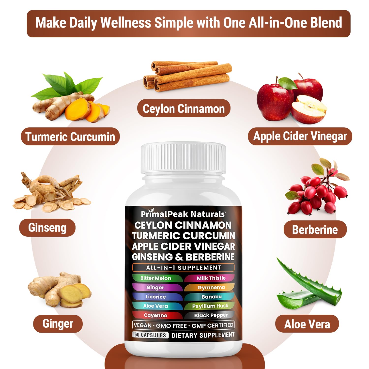 Vegan capsules with apple cider vinegar