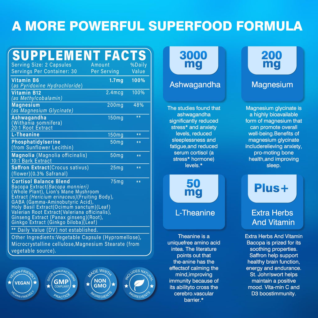 Vegan capsules with ashwagandha extract
