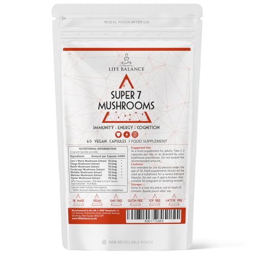 Vegan capsules with powerful mushrooms