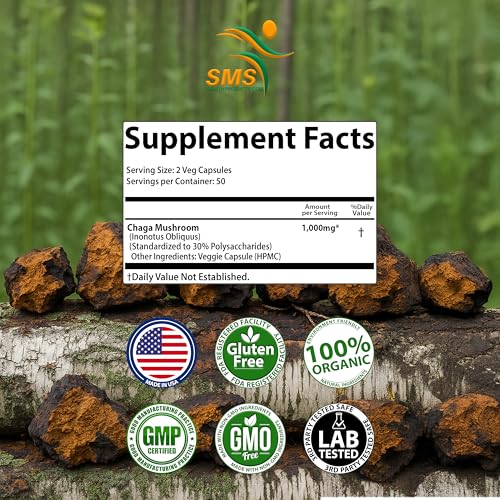 Vegan chaga mushroom capsules for digestion