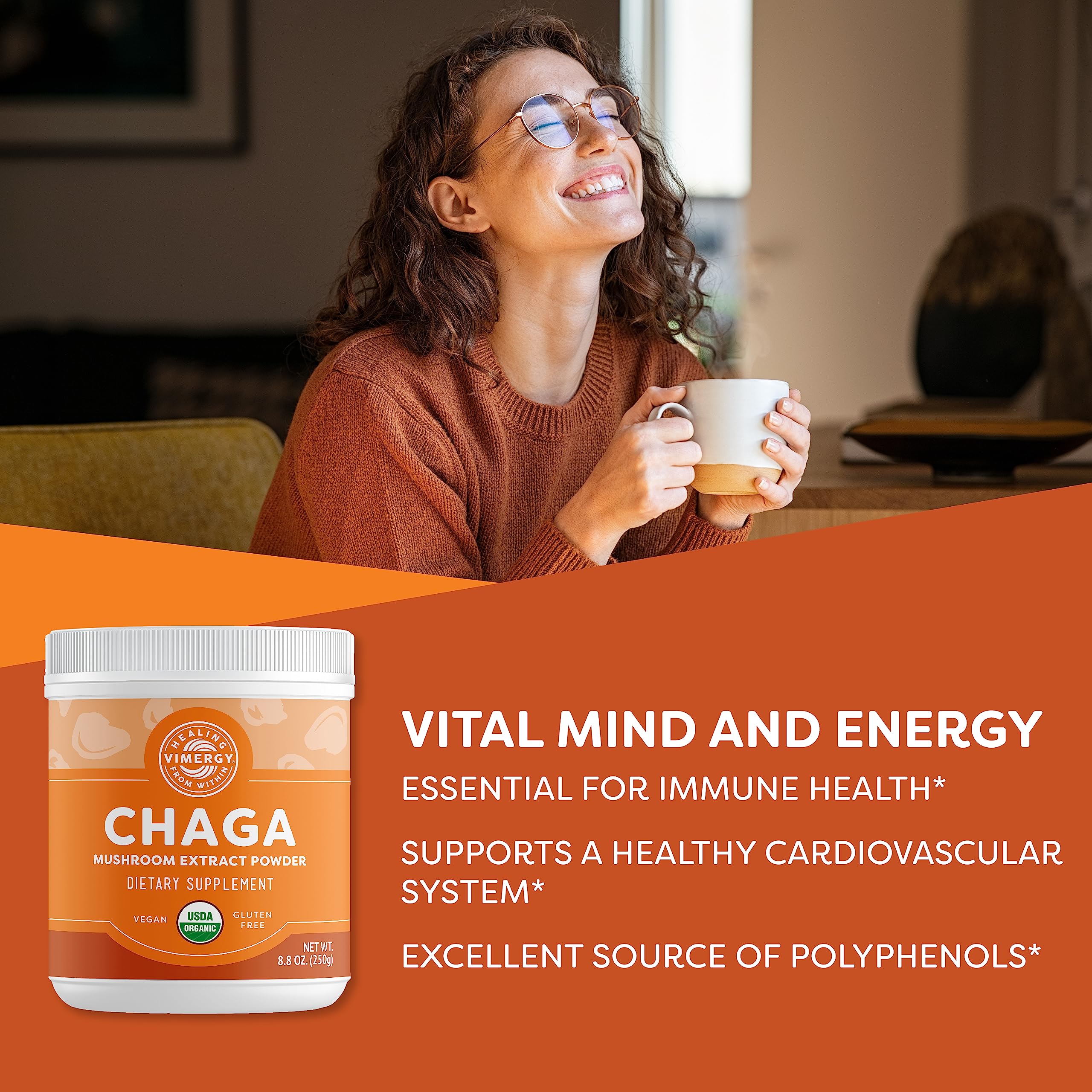 Vegan chaga mushroom supplement